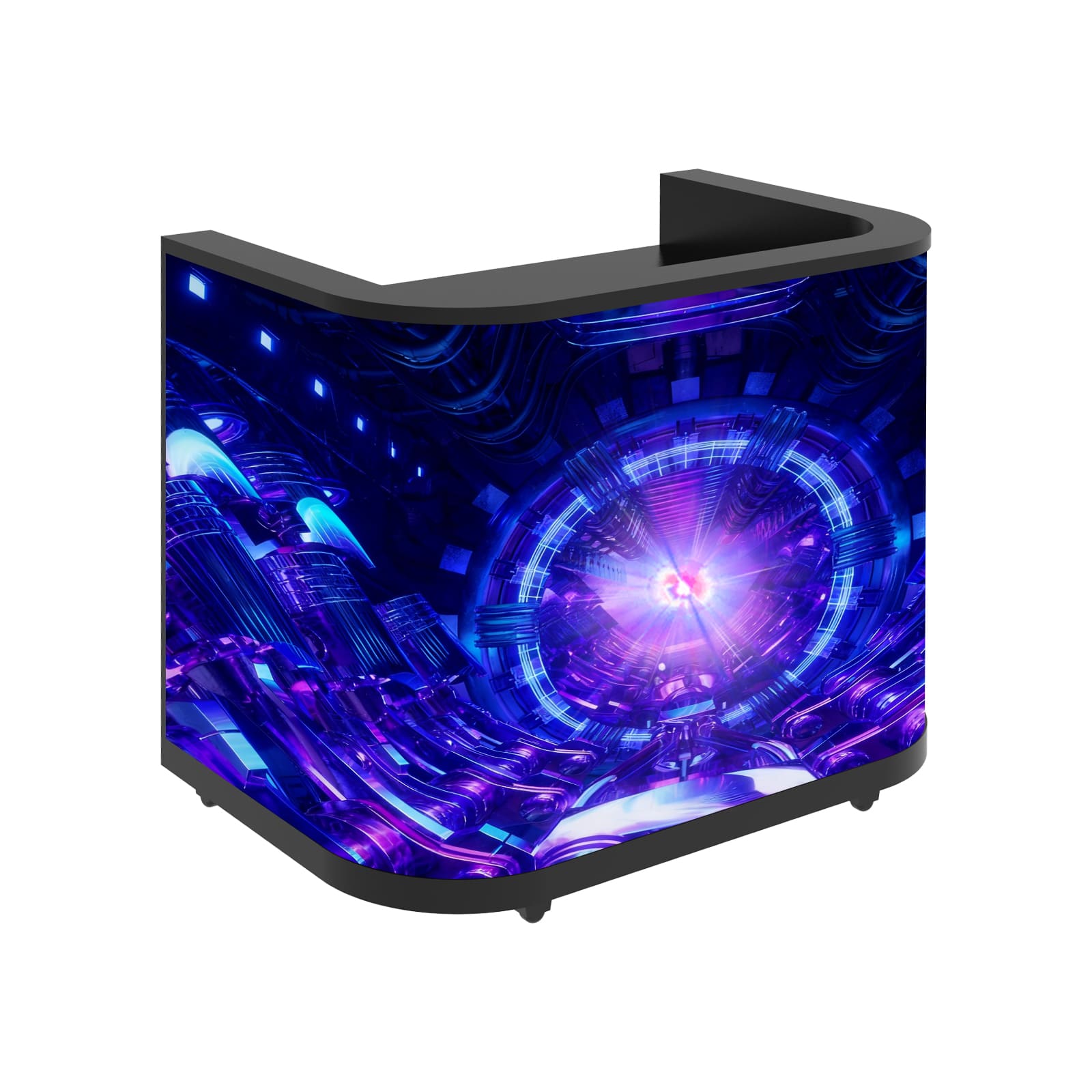 GO360BOOTH 5FT LED Curved DJ Booth - Movable Standing DJ Booth